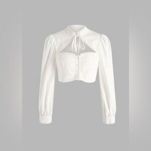 Cider | Tops | Cider Floral Trim Warm Long Sleeve Crop Top Xs | Poshmark